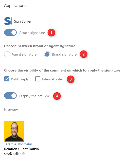 How to apply a brand signature in a ticket using Sign Solver ...